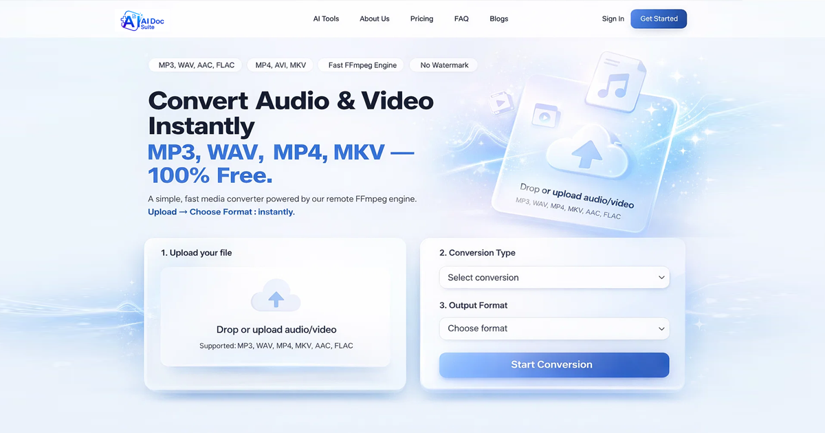Audio and Video Converter — Free Online Tool